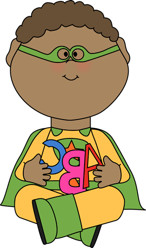 Superhero With Alphabet Letters Clip Art Superhero - Superhero Student ...