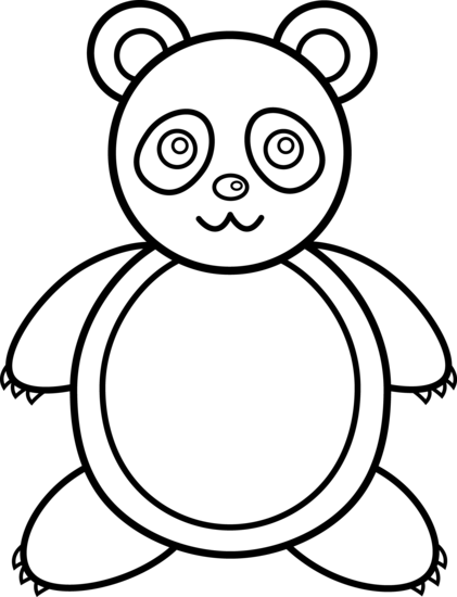 Panda Bear Line Art - Valentine Teddy Bear Coloring Pages - (421x550 ...