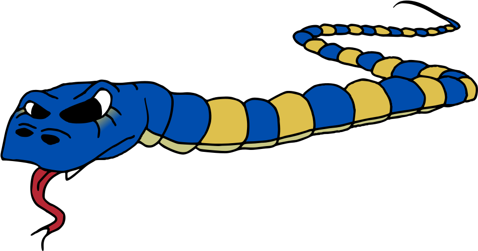 Cartoon Snake - Blue - (1000x534) Png Clipart Download