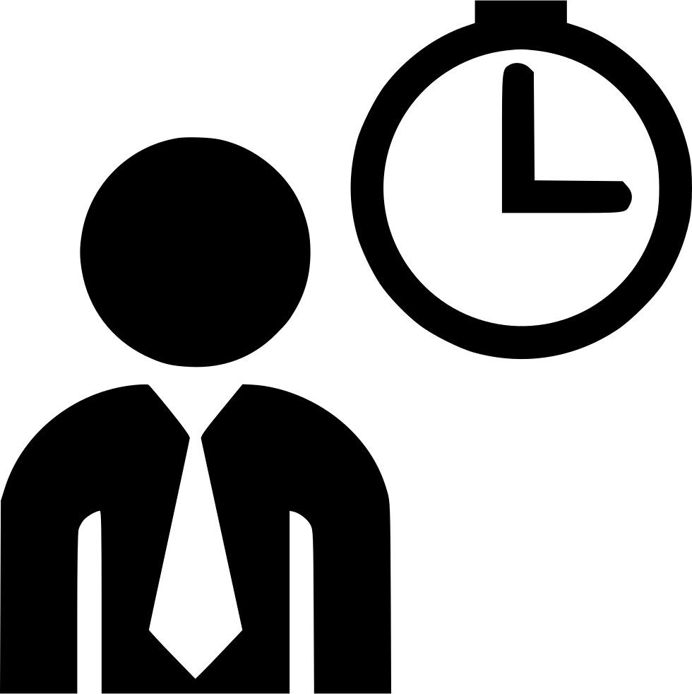 Executive Man Time Clock Hour Comments - Man Time Icon - (980x982) Png ...