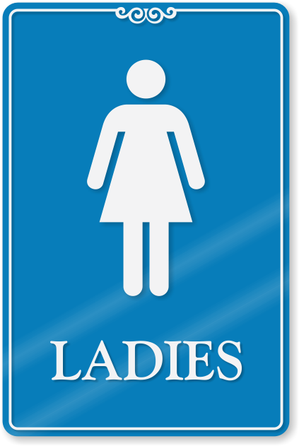 Ladies Restroom Showcase Wall Sign - Womans Restroom Door Signs - Gray ...