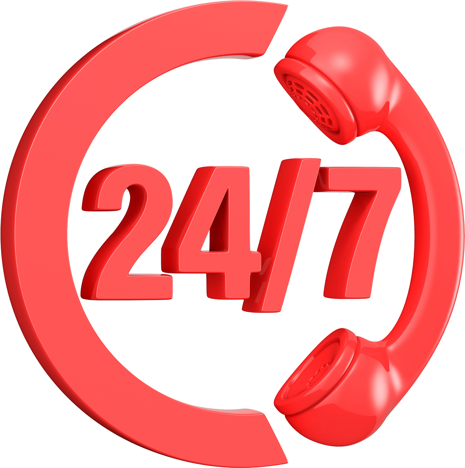 24/7 Emergency Service - Red 24 7 Service - (1920x1920) Png Clipart ...