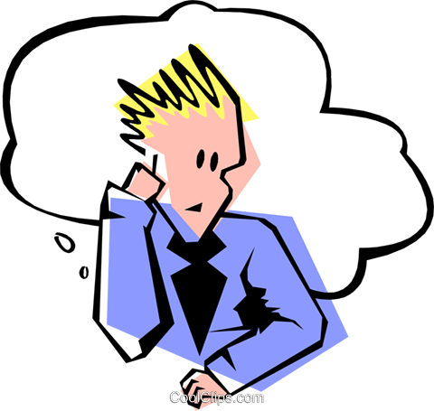 Deep In Thought Royalty Free Vector Clip Art Illustration - Clip Art ...