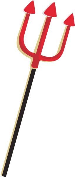 Devil Clipart - Trident Cartoon - (343x600) Png Clipart Download