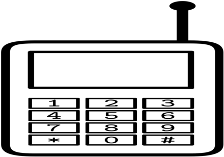 Cell Phone Keyboard Coloring Page Pages - Cellphone Clipart Black And ...