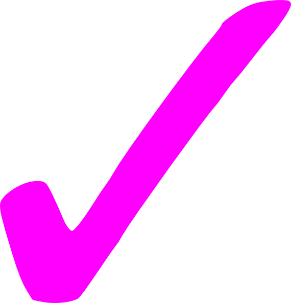 Pink Check Mark Clip Art - Full Size PNG Clipart Images Download
