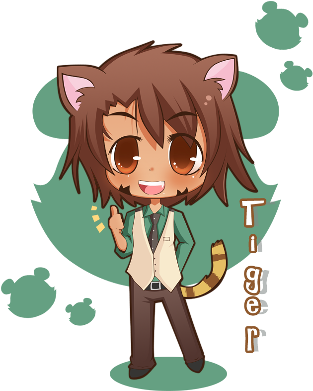 Anime Chibi Tiger Download - Cartoon - (700x850) Png Clipart Download