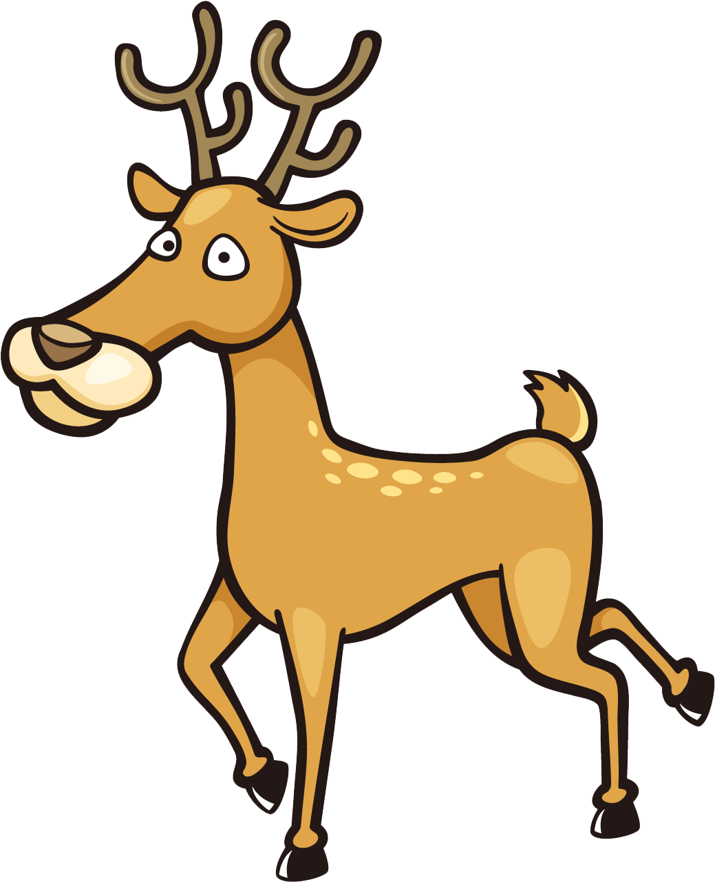 Drawn Cartoon Deer - Drawing - (1314x1558) Png Clipart Download