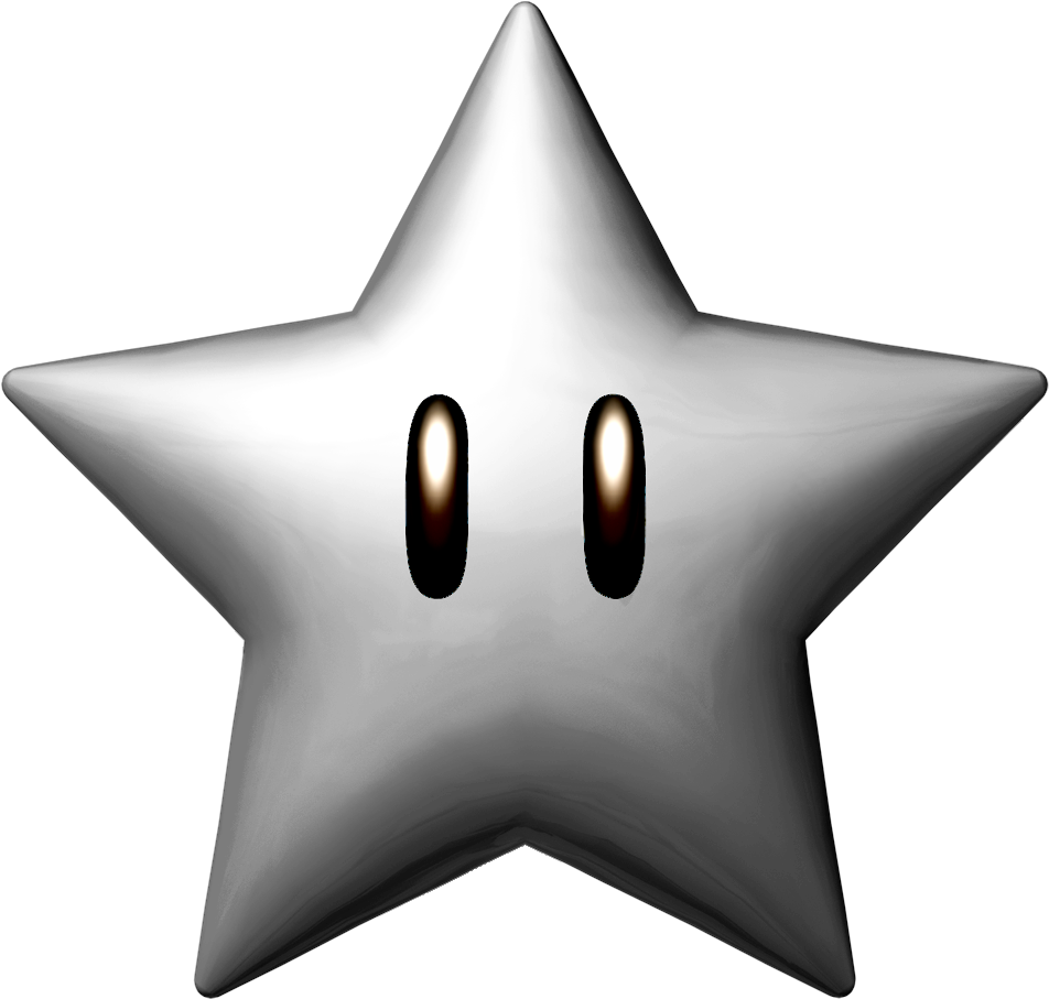 Silver Star Mario - Star Power Up Mario - Full Size PNG Clipart Images ...