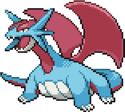 Free Pokemon Pixel Gif - Salamence Pixel Art - (450x381) Png Clipart Download