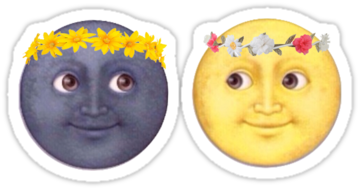 Free Moon Emoji Tumblr - Luna Y Sol Emoji - (375x360) Png Clipart Download