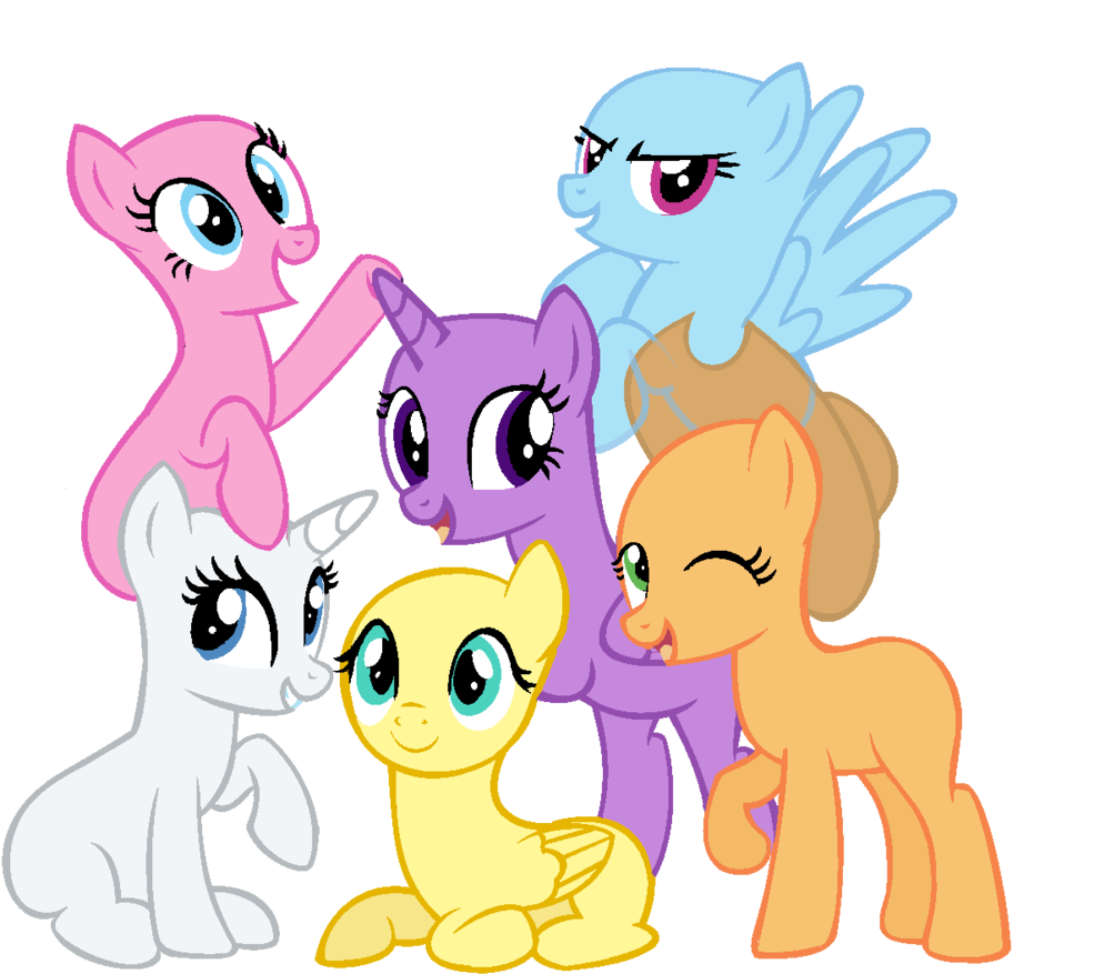 Base~ By Oceanmoon3 - Mlp Base Mane Six - (1024x938) Png Clipart Download