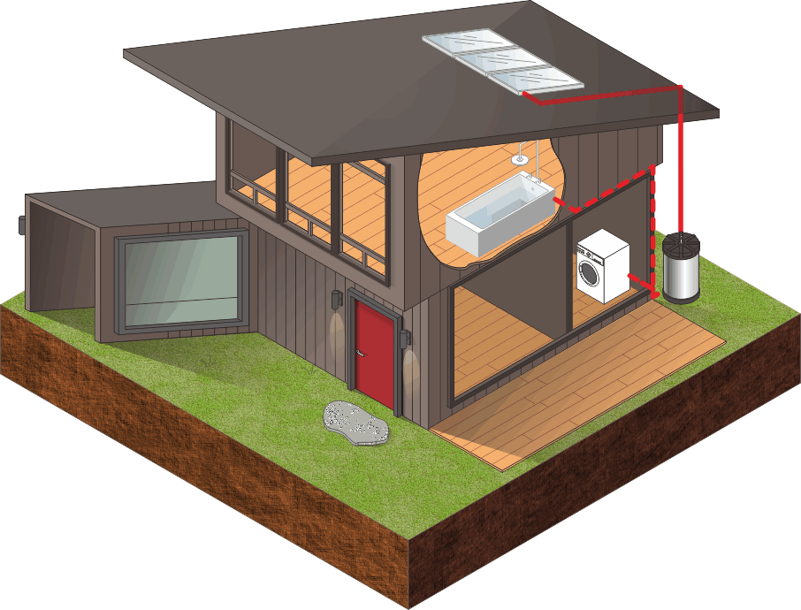 Solar Thermal System - Scale Model - (906x690) Png Clipart Download