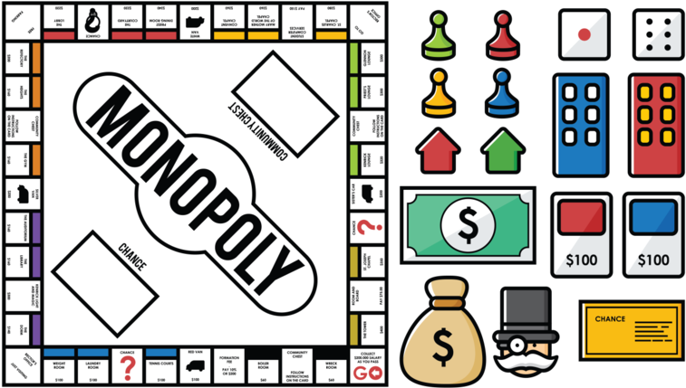 Monopoly Board Vector - (800x560) Png Clipart Download