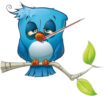 Sick Twitter Bird Virus “ - Tired Bird - (383x358) Png Clipart Download