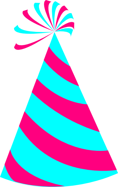 Pink And Blue Party Hat Clip Art - Animated Party Hat - (378x599) Png ...