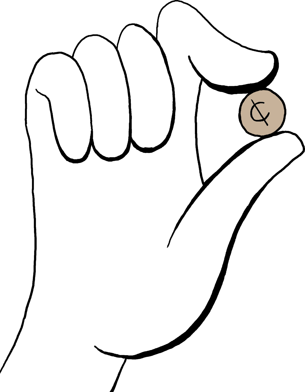 A - Cartoon Hand Holding Something - (1012x1300) Png Clipart Download