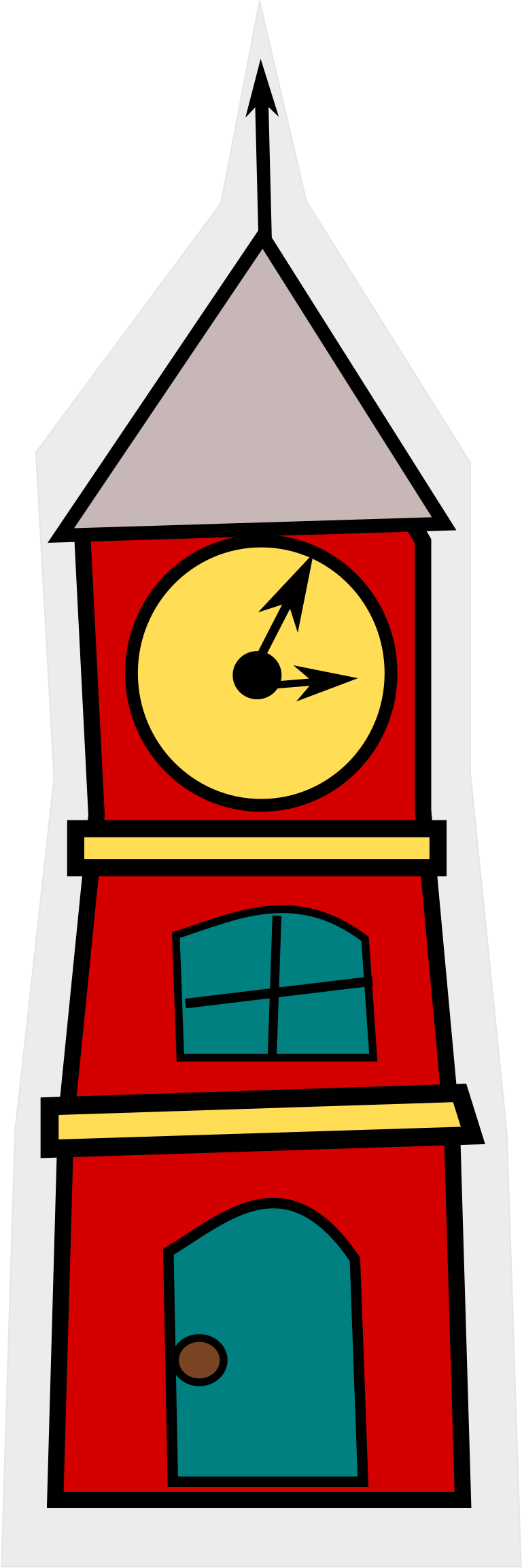 Town Council Clock Tower Cartoon Clipart - Clock Tower Clipart Png ...