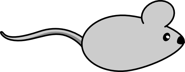 Simple Clipart Mouse - Cartoon Mouse Side View - (600x233) Png Clipart ...