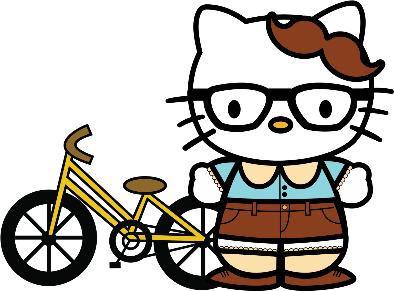 Kitty Clip Art - Hello Kitty Bike Png - (1573x1156) Png Clipart Download