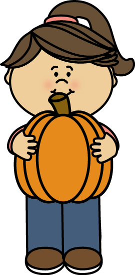 Girl Holding A Pumpkin - Girl Pumpkin Clipart - (270x548) Png Clipart ...