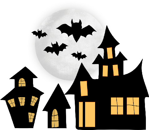 Halloween Spooky House Clip Art - Clip Art Halloween House - Full Size ...
