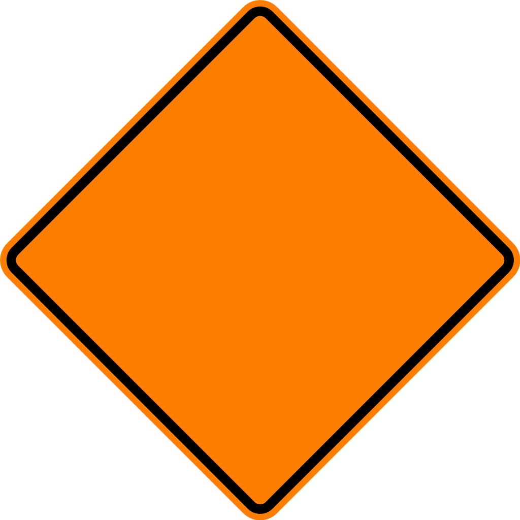 Orange Construction Sign Clip Art At Clipart - Blank Road Construction ...