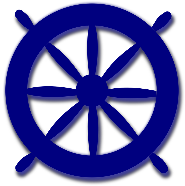 Steering Navigation Blue Wheel Ship Nautical Sea - Ships Wheel Clipart ...