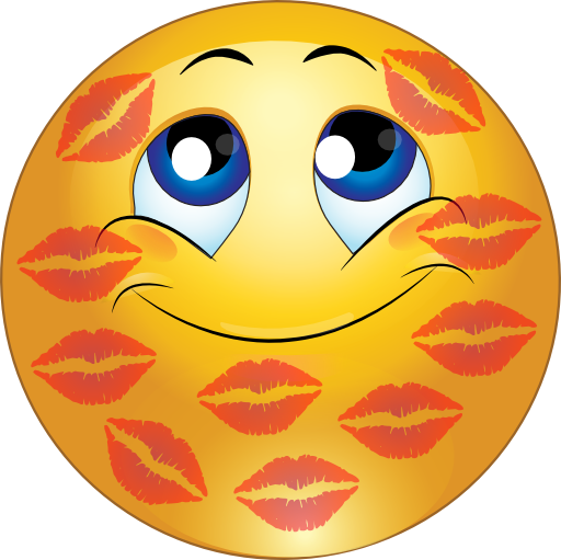 Smiley Faces Emoticons Kisses Clipart - Kisses On Face Emoji - Full ...
