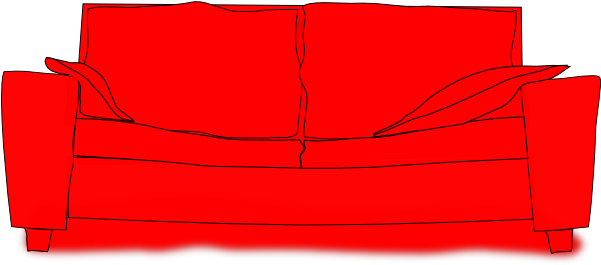 Couch Clip Art - Red Cartoon Couch Transparent - (600x506) Png Clipart ...