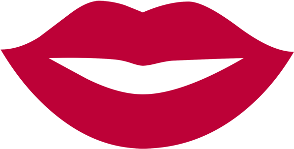 Printable Lip Cut Out Template - Lips Silhouette - (600x314) Png ...