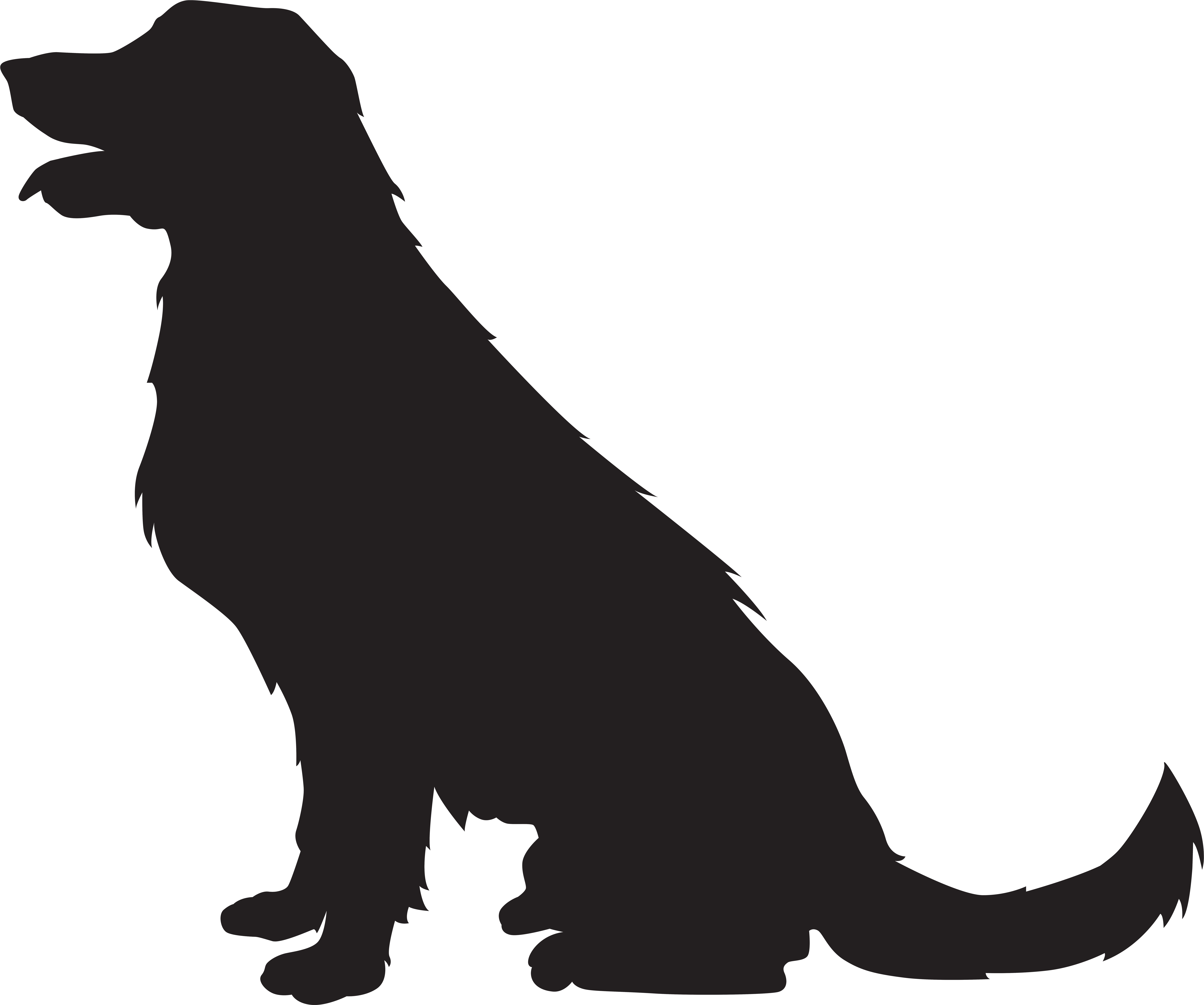 Dog Sitting Silhouette - Dog Sitting Silhouette - (8000x6706) Png ...