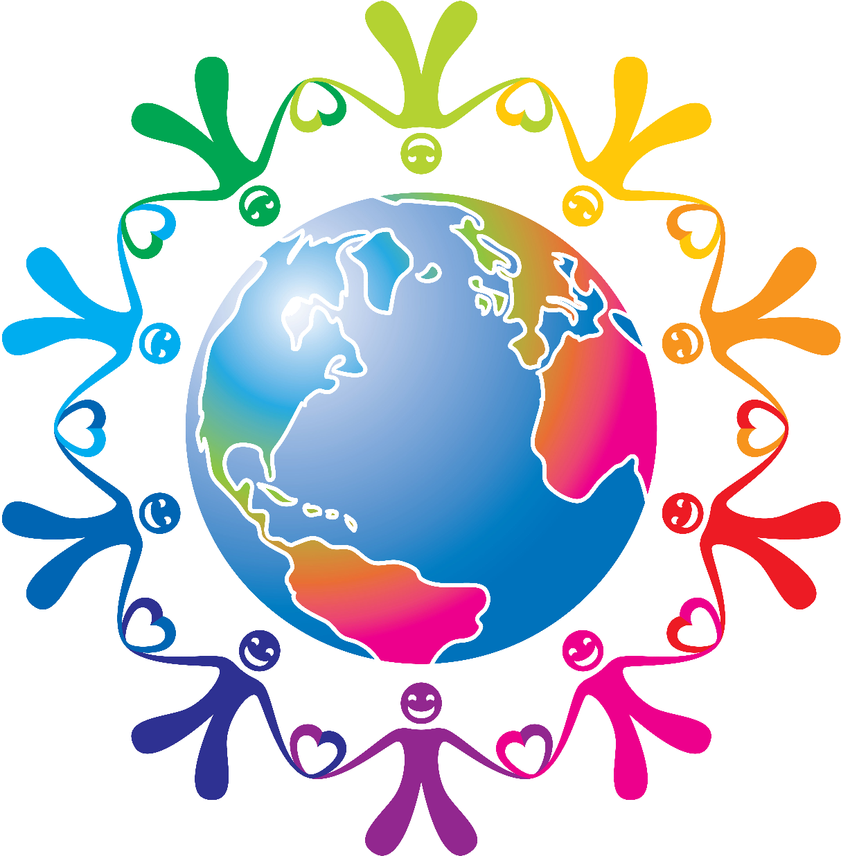 People Holding Hands Around The World Gif - (1287x1298) Png Clipart ...