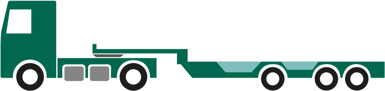 2 3 Axle Semi-low Loader - Lowboy - (1280x322) Png Clipart Download