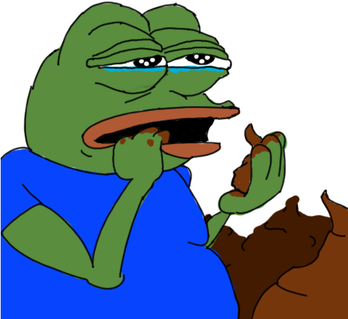 Post - Pepe The Frog Eating Poop - (500x500) Png Clipart Download