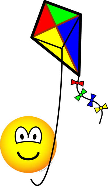 Kite Flying Emoticon - Playing Emoticons - (380x652) Png Clipart Download