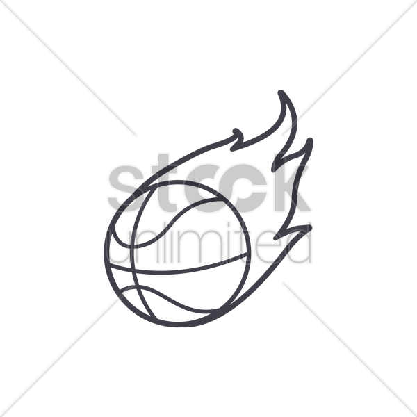 Basketball Fireball Vector Image - Draw Fire Balls - (600x600) Png ...