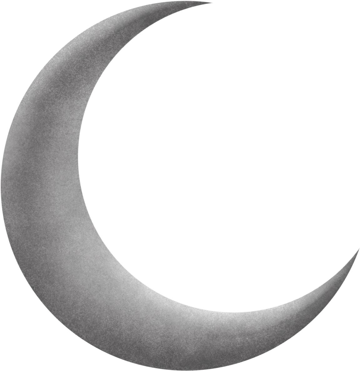Grey Moon Clipart - Crescent Moon Transparent Background - Full Size ...