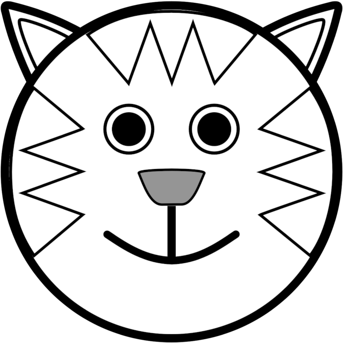 Cat Face Coloring Page - (768x768) Png Clipart Download