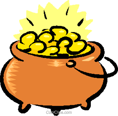 Pot Of Gold Royalty Free Vector Clip Art Illustration - Pot Of Gold ...
