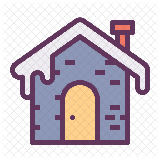 Snow House Fall Winter Cabin Roof Home Cold - Snow House Icon ...