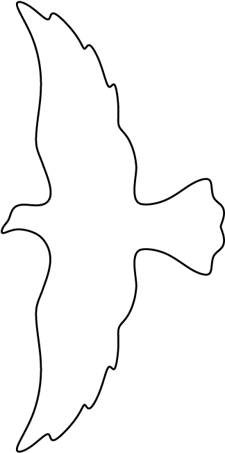 Flying Bird Template - Drawing - (550x712) Png Clipart Download