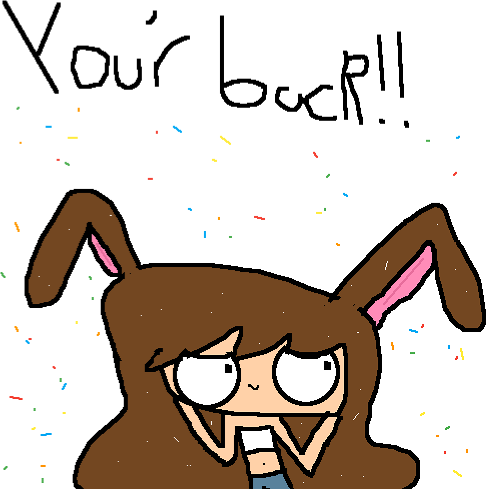 Yay Ur Back - Cartoon - (1000x1000) Png Clipart Download