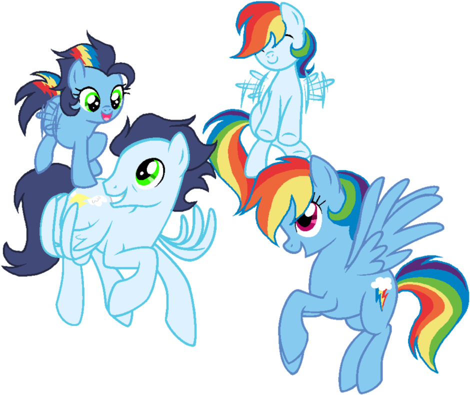 My Little Pony Rainbow Dash And Soarin Kids - Mlp Family Flight Base ...