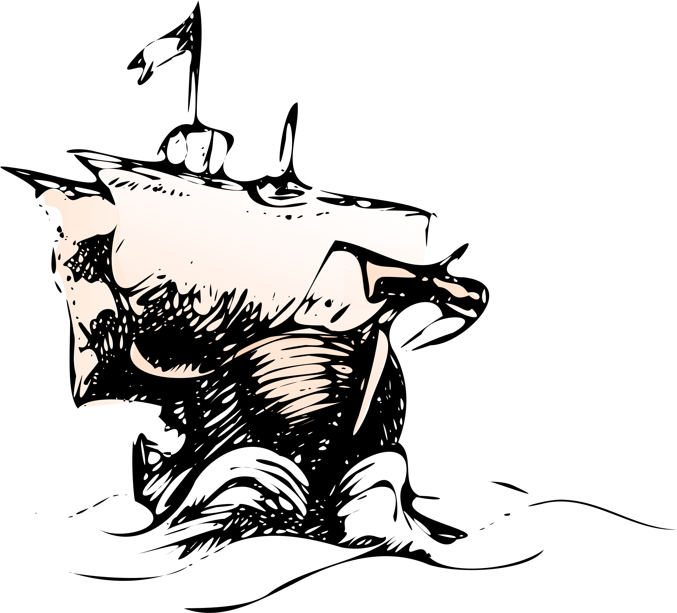 Old-ship - Old Ship Vector - (2400x2183) Png Clipart Download