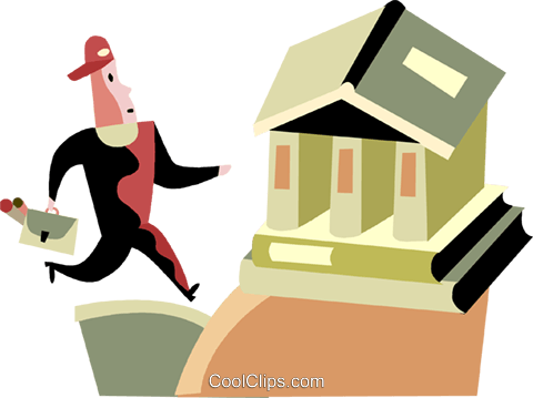 Man Running To The Bank Royalty Free Vector Clip Art - Cartoon ...