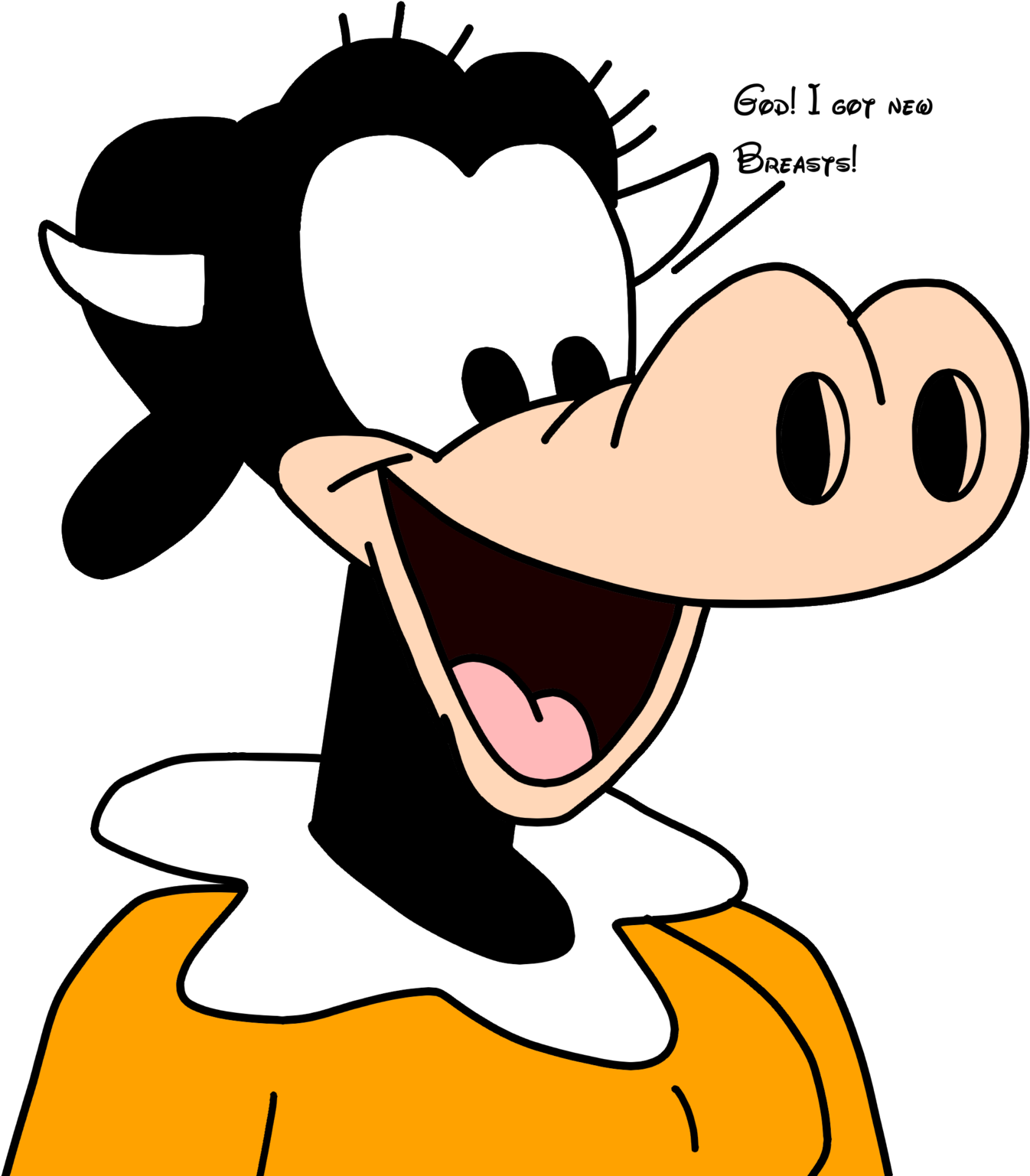 Clarabelle Cow - Cartoon - (1600x1600) Png Clipart Download