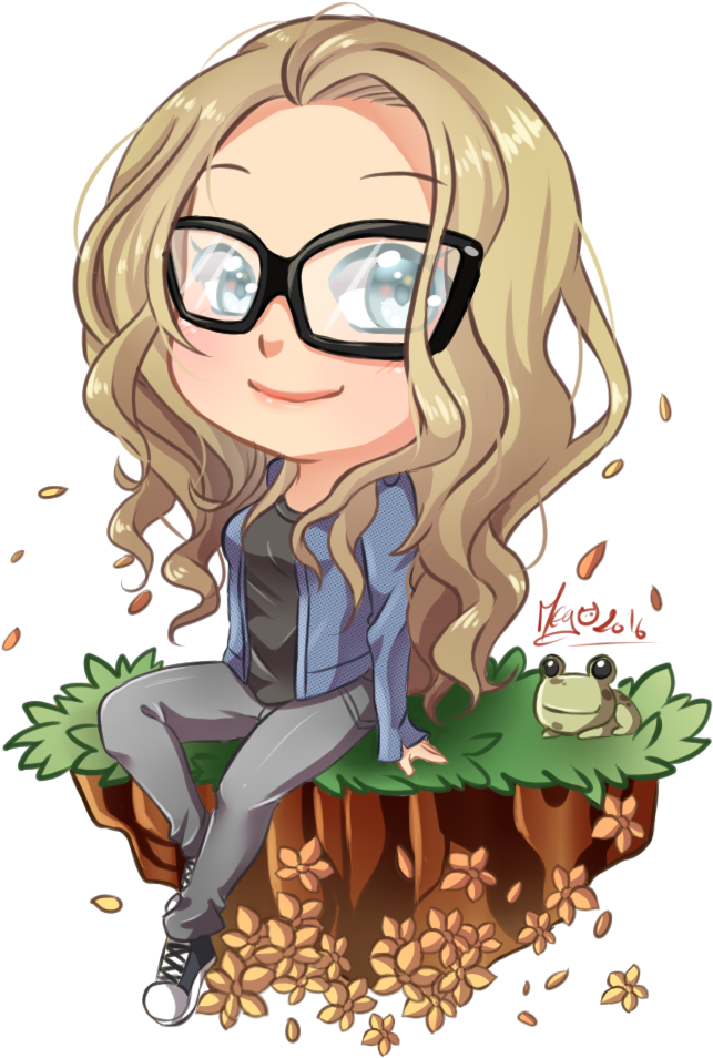 Chibi Girl Sitting - Cartoon - (799x1000) Png Clipart Download