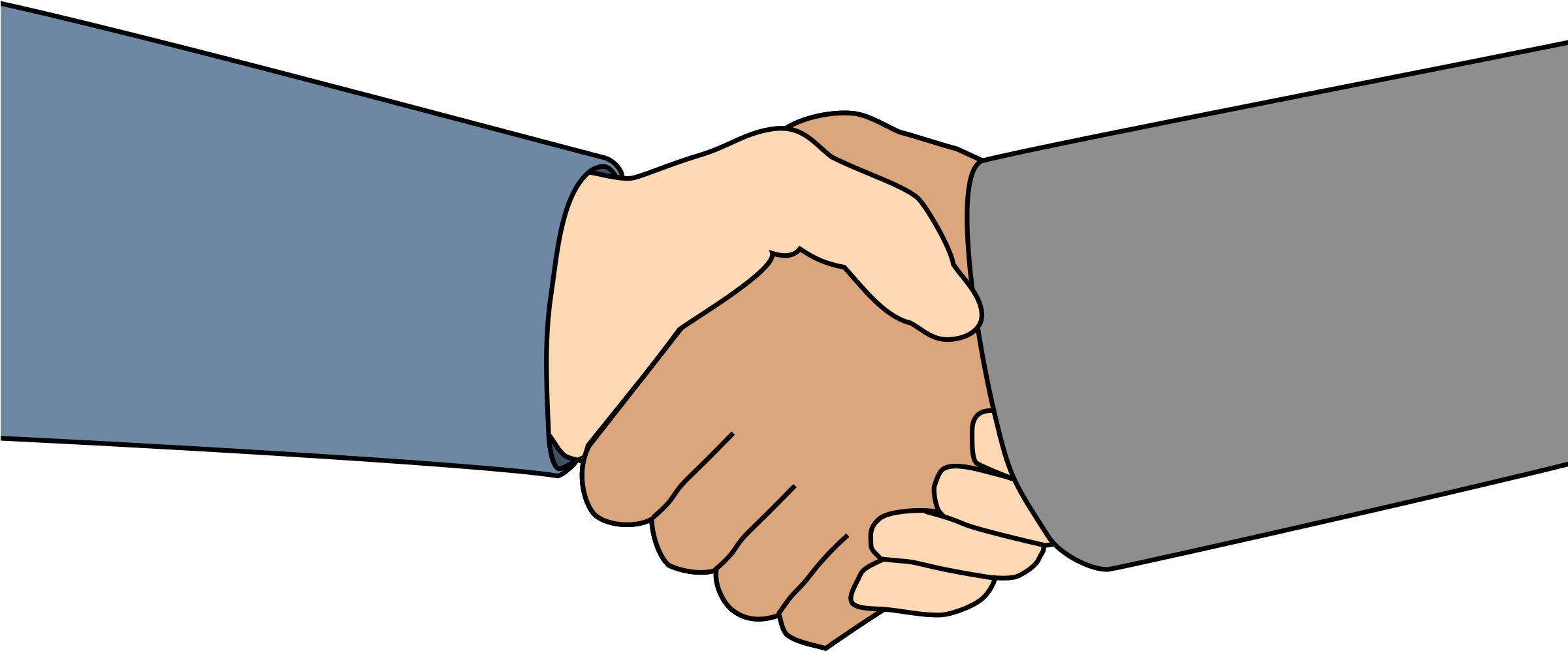 Handshake Clipart - Handshake - (2400x1010) Png Clipart Download