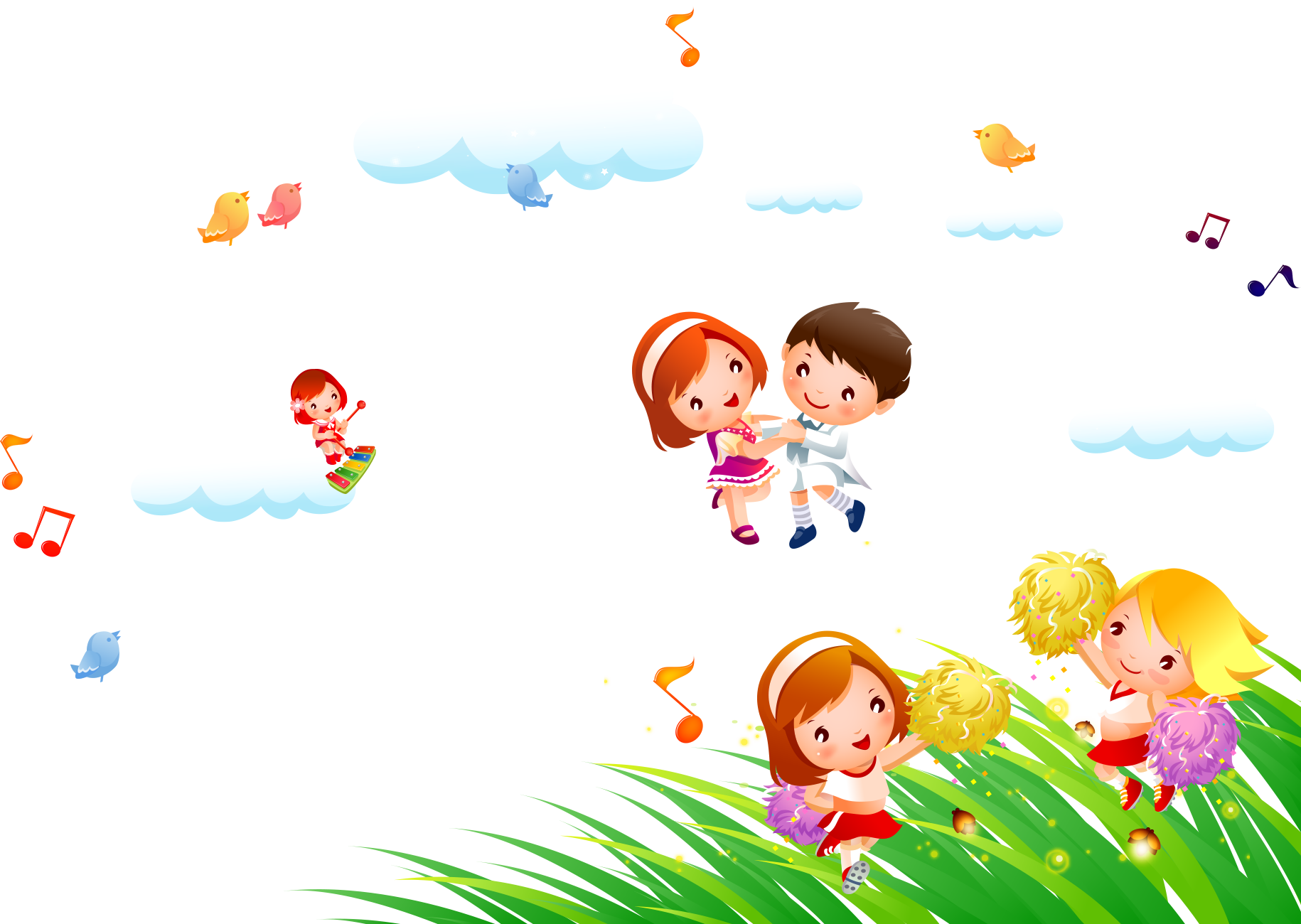 Dance Musical Note Cartoon Child - Children Background Png - (1830x1300 ...